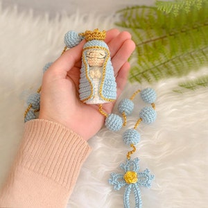 Crochet Mother Mary With Rosary, Crochet Blessed Virgin Mary, Holy Mary ...