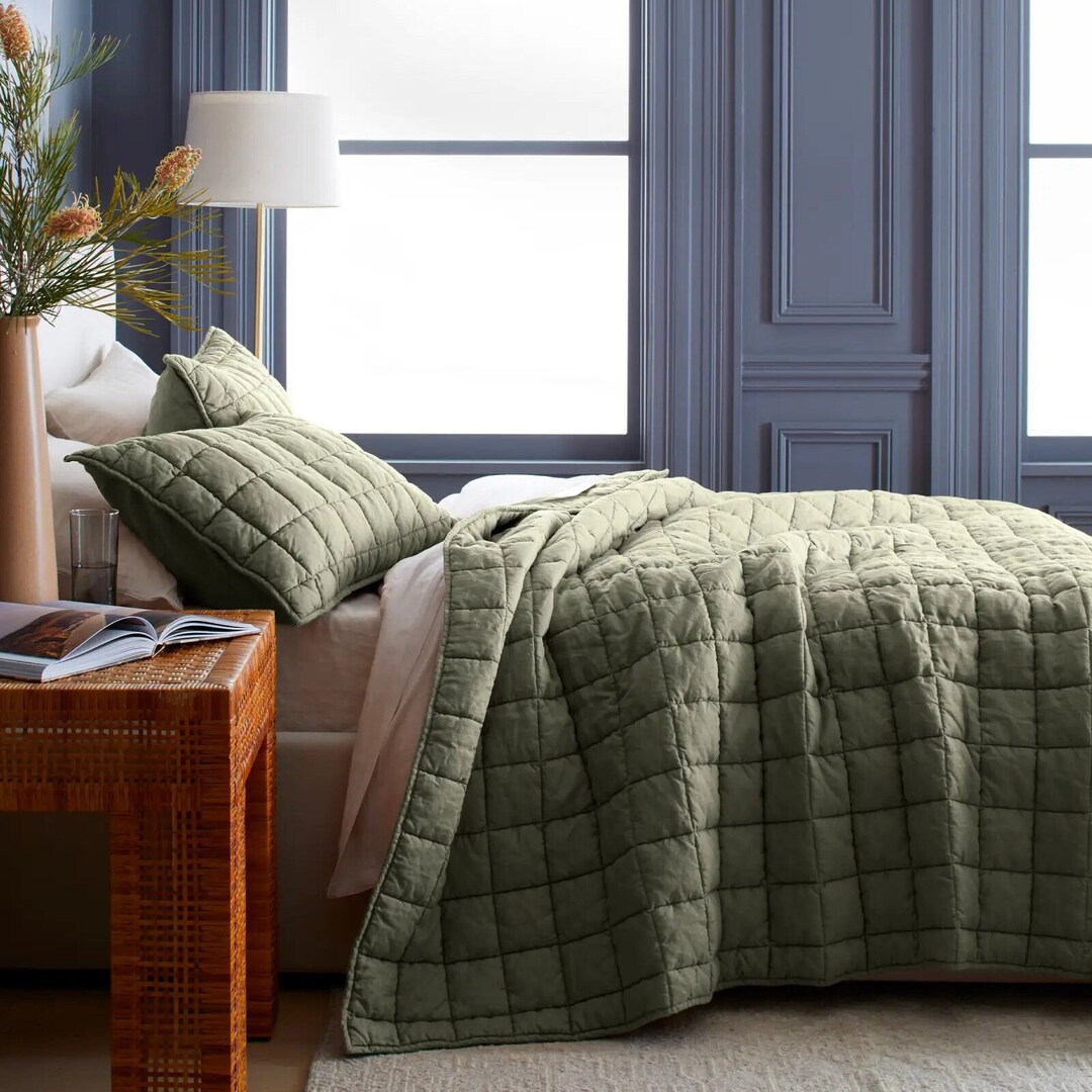 Quilted Linen Blanket, Linen Baby Quilt, Linen Bedding, Linen Bed ...