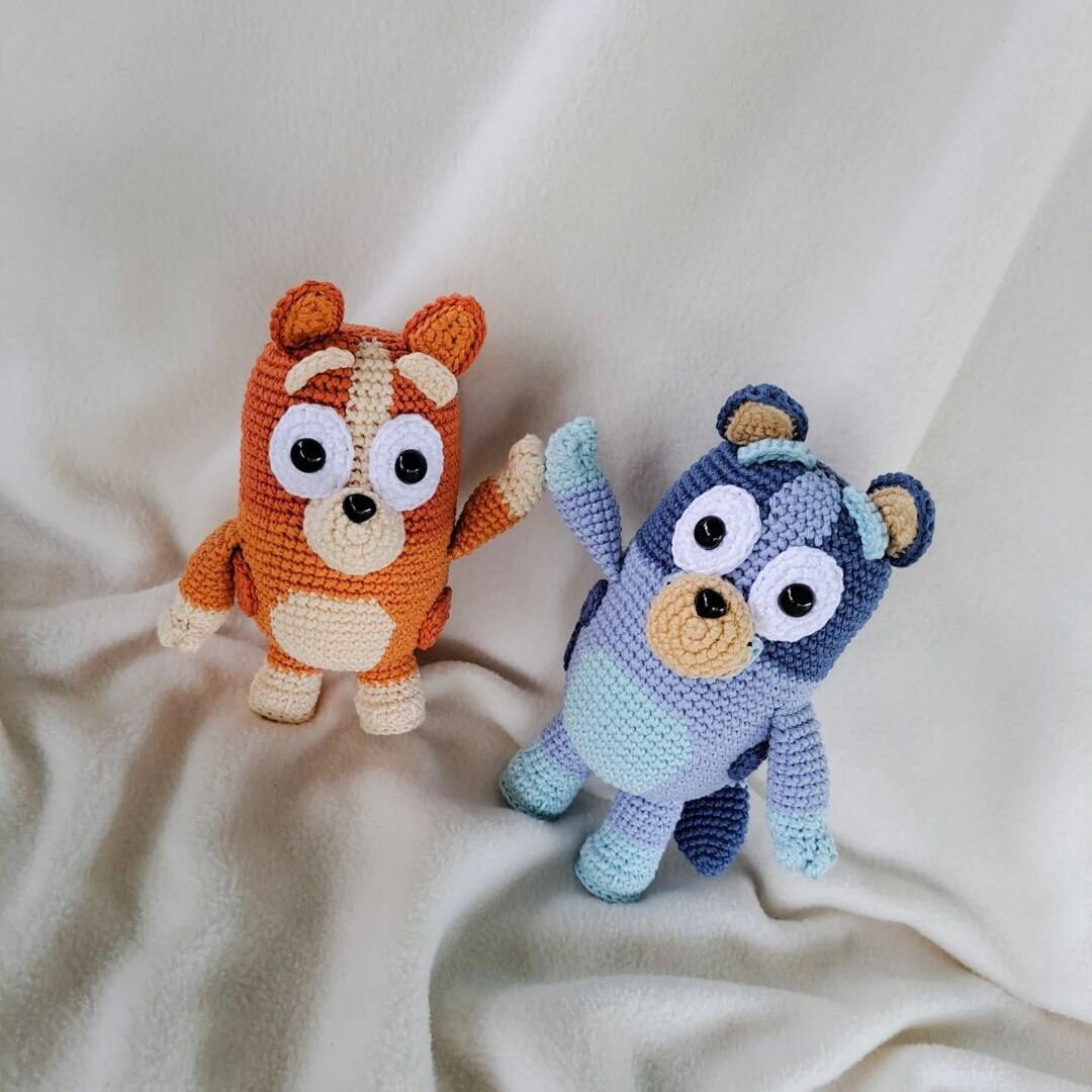 Bluey and Bingo Crochet Doll, Handmade Crocheted Bluey Character ...