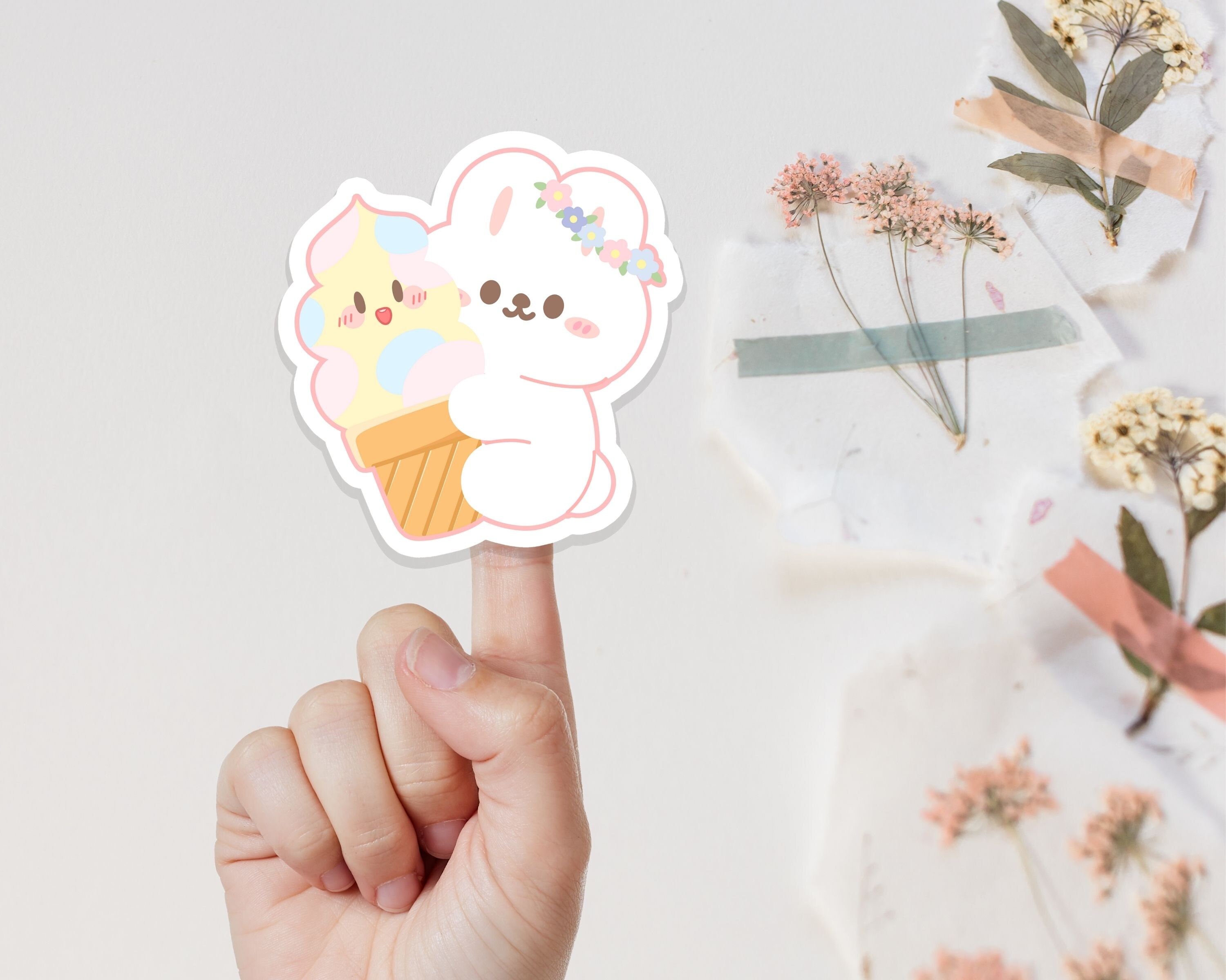 Cute Kawaii Bunny Cut Digital Sticker, Files Jpg And Png Printable, 14