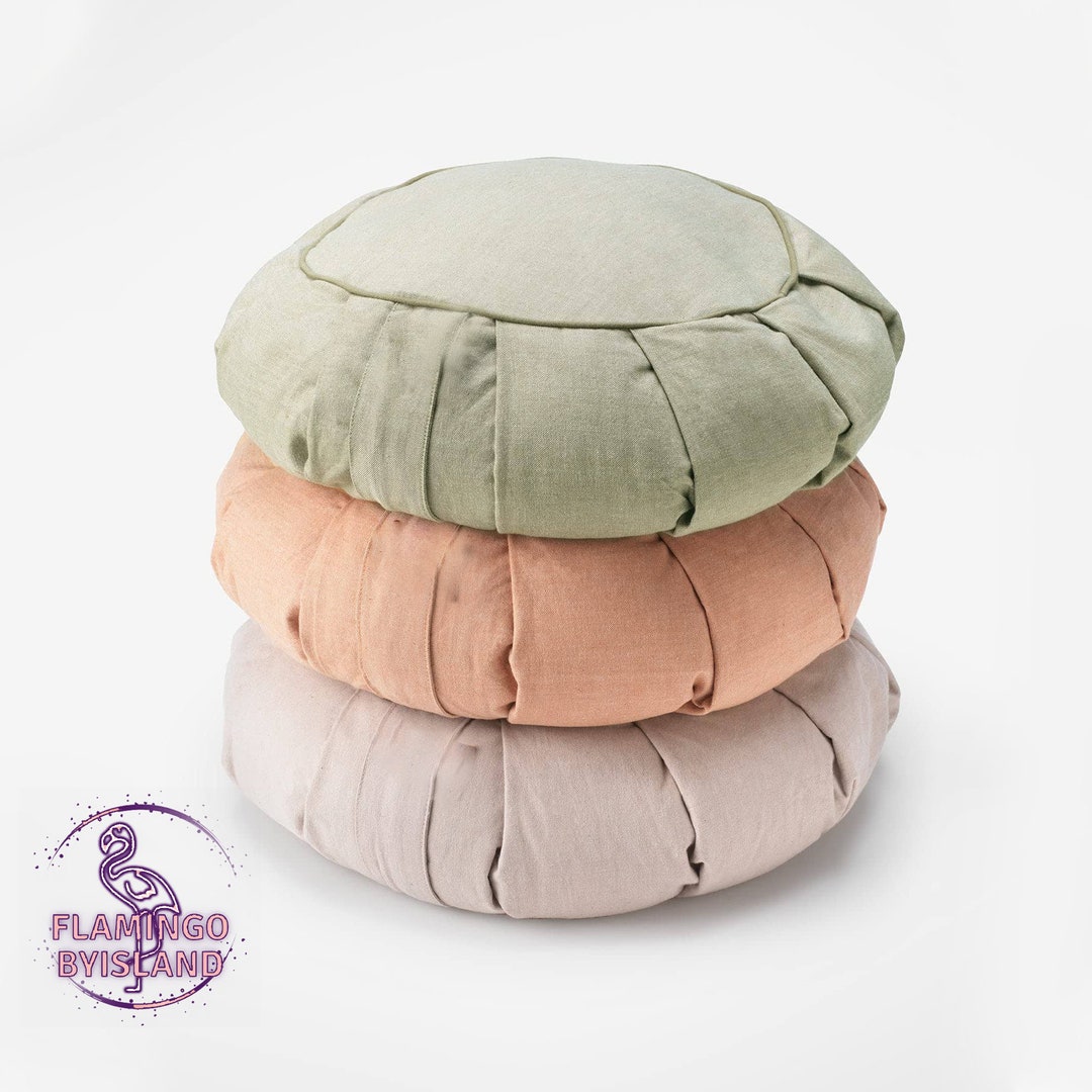 Yoga Meditation Cushion, ONLY COVER Linen Yoga Cushion Cover, Floor ...