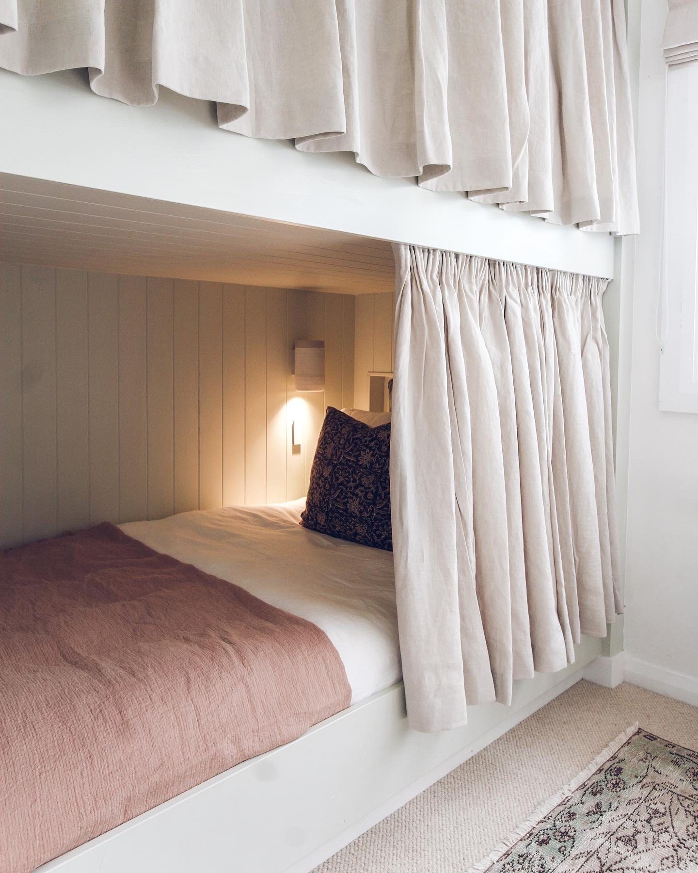 Linen Bunk Bed Curtain, Toddler Bed Canopy, House Bed Linen Cover ...