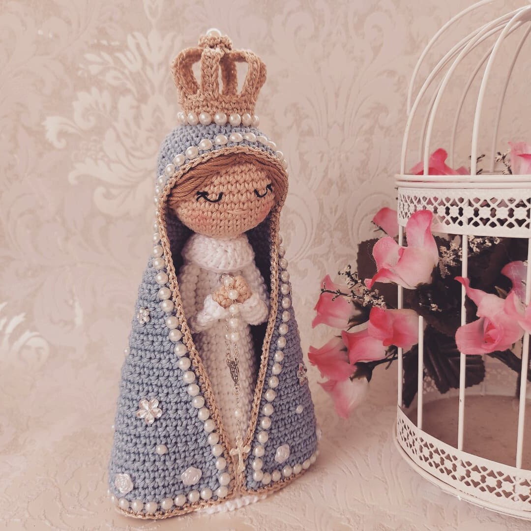 Crochet Mother Mary, Our Lady Mary Amigurumi, Crochet Blessed Virgin ...