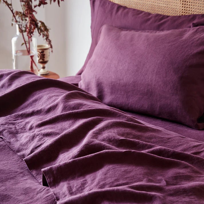 Linen Flat Sheets, Washed Soft Linen Bedding, Custom Size Flat Sheet ...