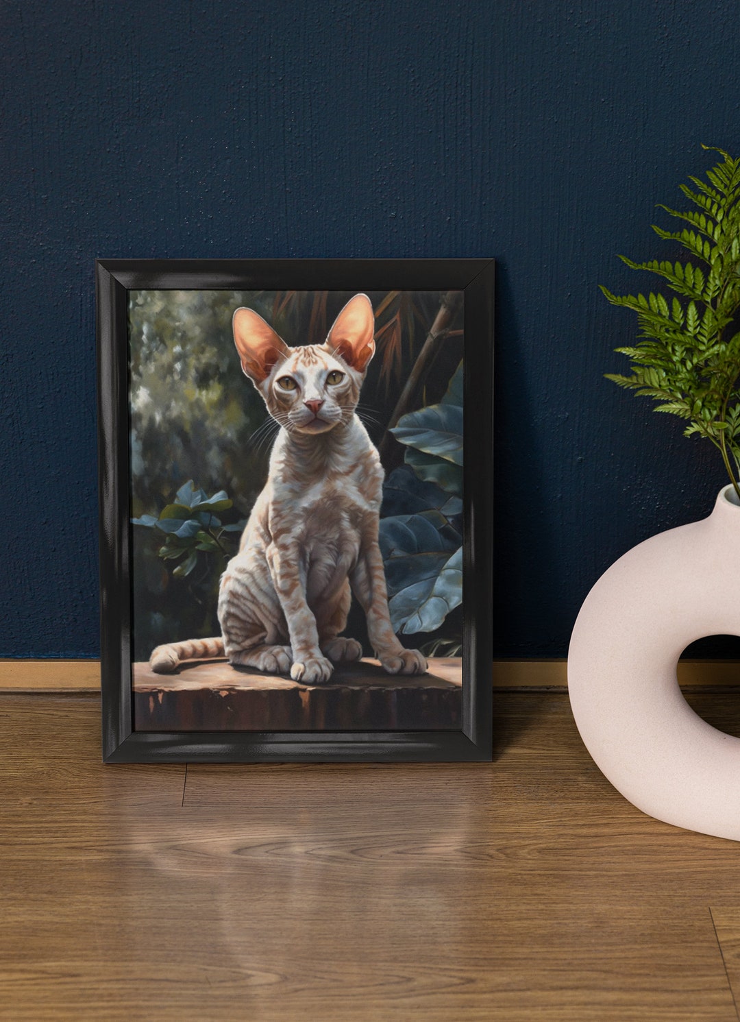 Devon Rex Cat Art Print Cat Wall Art Cat Artwork Animal - Etsy