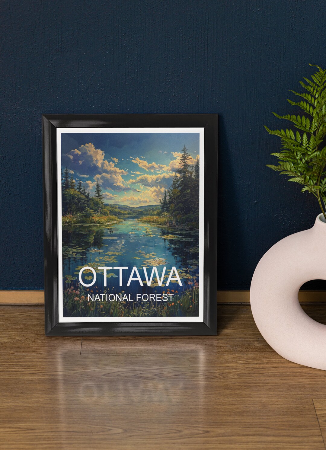 Ottawa National Forest Travel Poster, Landscape Poster Art, Travel Art ...