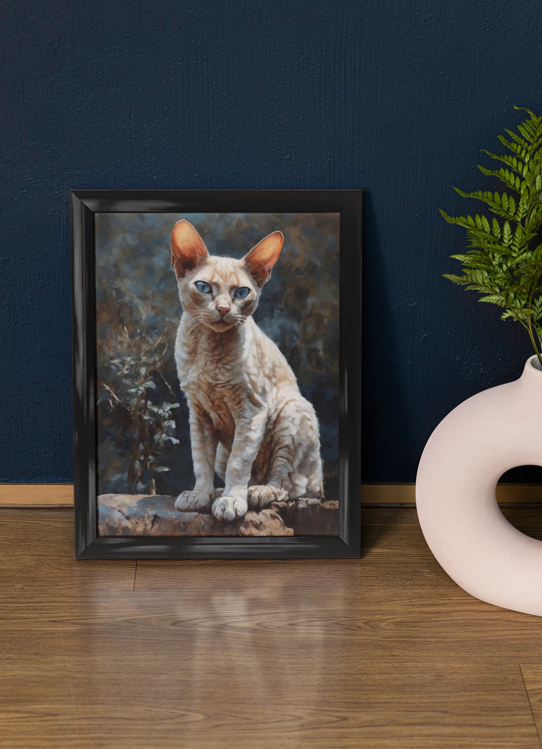 Devon Rex Cat Art Print, Cat Wall Art, Cat Artwork, Animal Painting ...