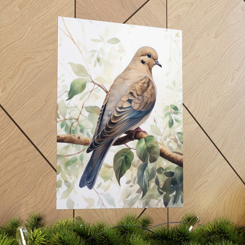 Mourning Dove Bird Art Print, Bird Painting, Bird Wall Art, Bird ...