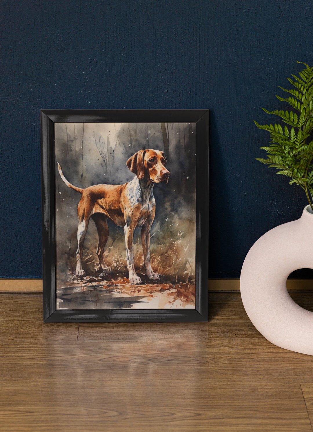 American English Coonhound Dog Art Print, Dog Wall Art, Animal Art ...