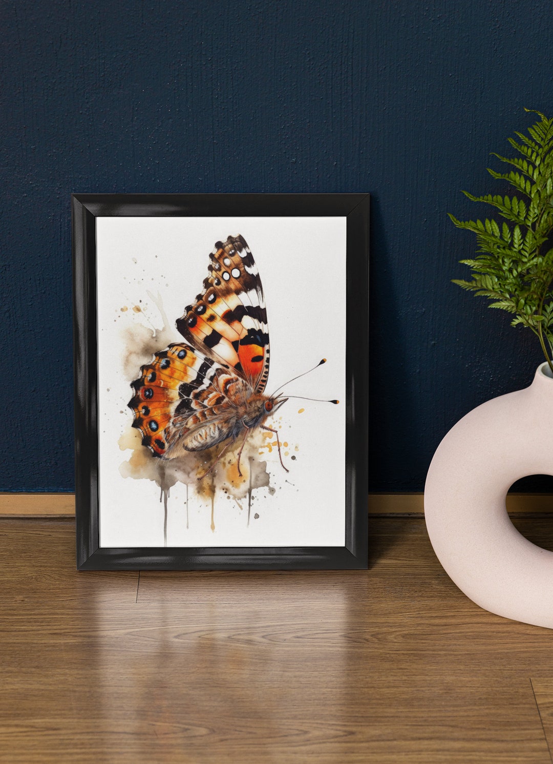 Painted Lady Butterfly Art Print, Butterfly Home Décor, Watercolor ...
