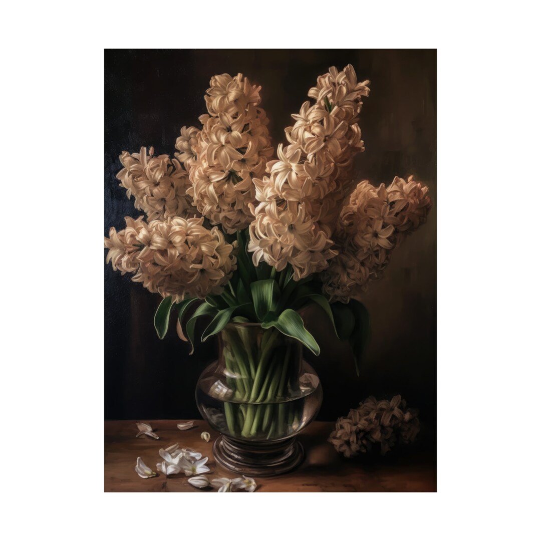 Cream Hyacinth Flower Art Print, Flower Painting, Flower Décor, Floral ...