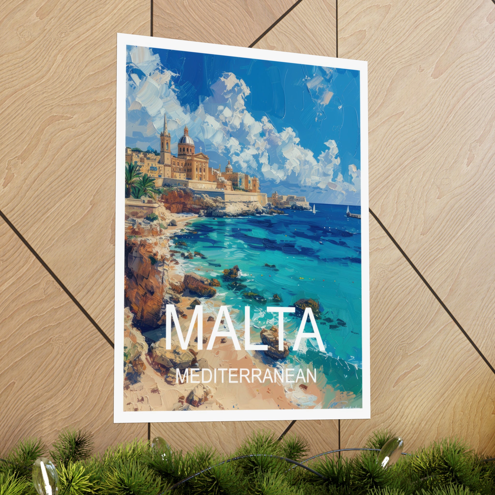Malta Mediterranean Travel Poster, Landscape Poster Art, Travel Art ...