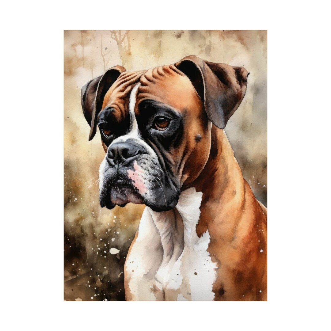 Boxer Dog Art Print, Dog Wall Art, Animal Art Print, Animal Art Poster ...