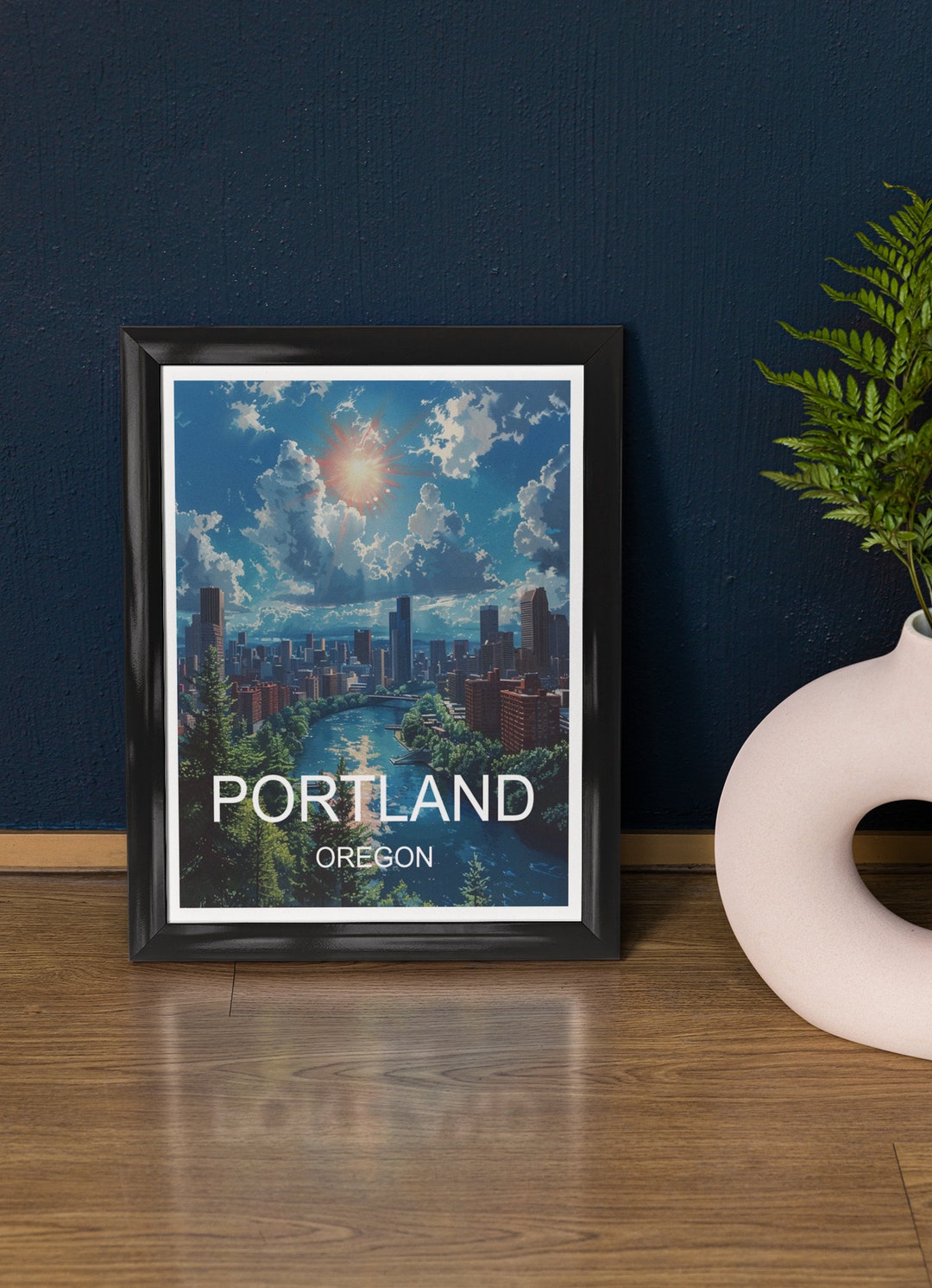 Portland Oregon Travel Poster, Landscape Poster Art, Travel Art, Travel ...