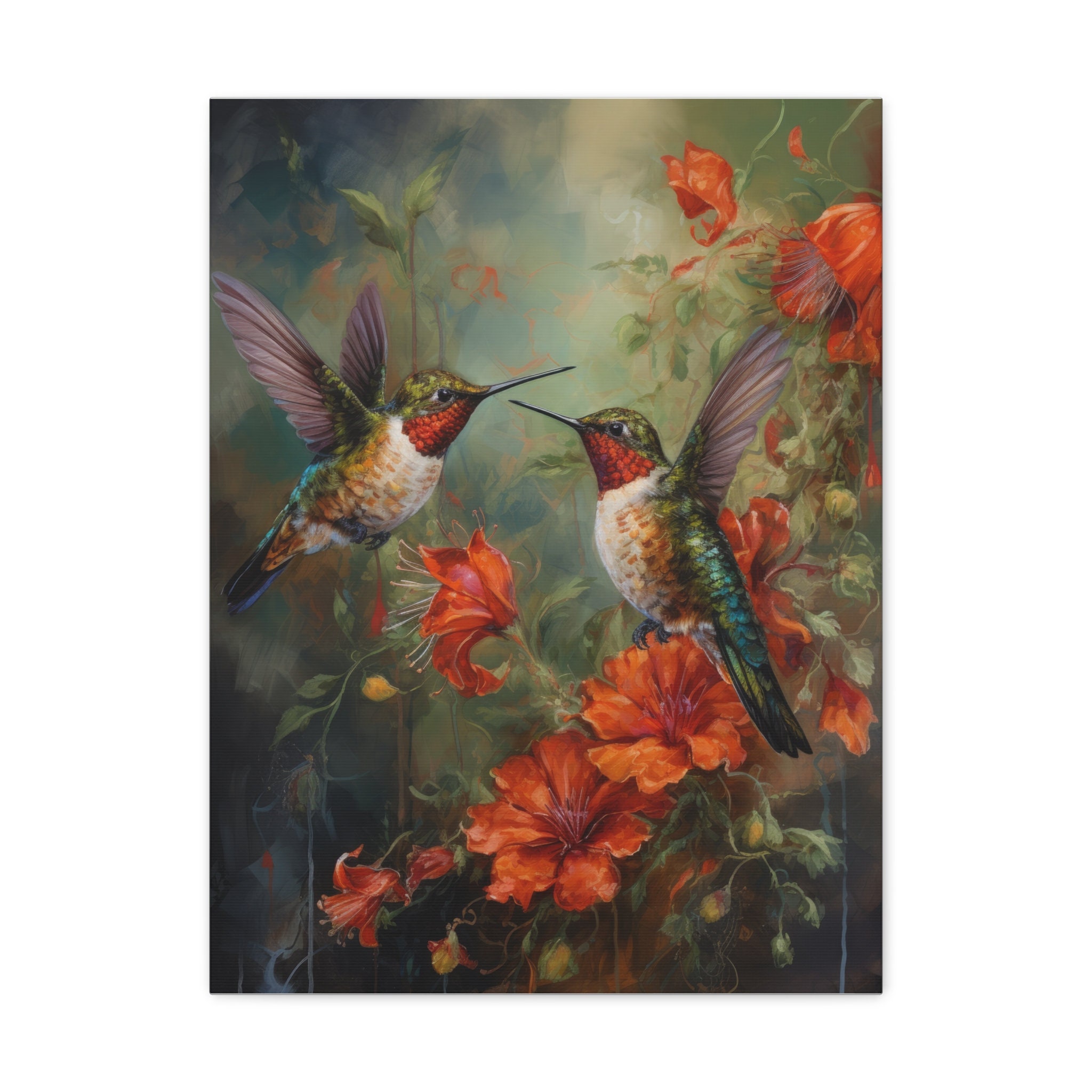 Hummingbird Canvas Art Print, Bird Painting, Bird Wall Art, Bird ...