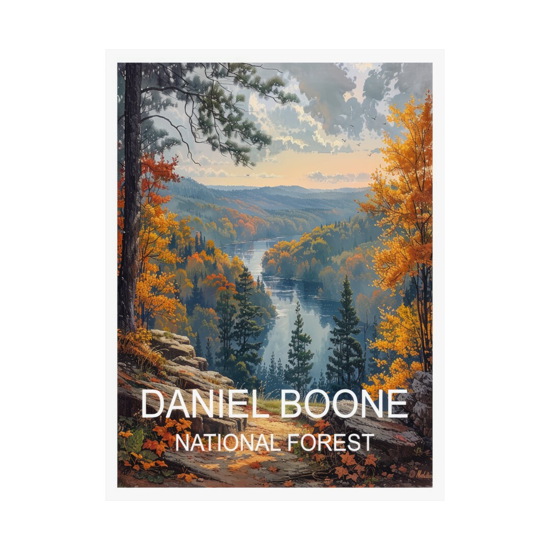 Daniel Boone National Forest Travel Poster, Landscape Poster Art ...