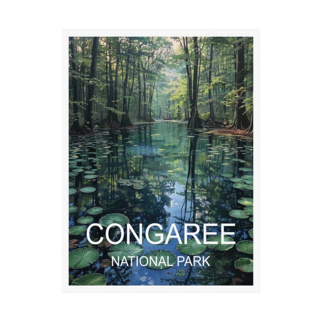 Congaree National Park Travel Poster, Landscape Poster Art, Travel Art ...