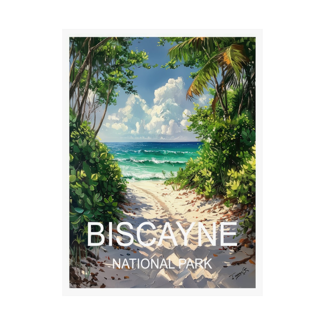 Biscayne National Park Travel Poster, Landscape Poster Art, Travel Art ...