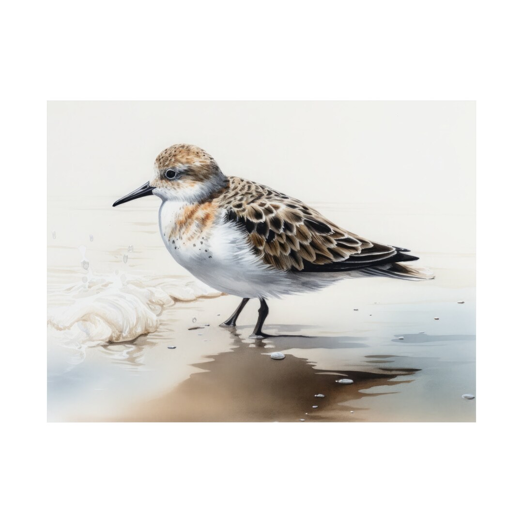 Sanderling Bird Art Print, Bird Painting, Bird Wall Art, Bird ...