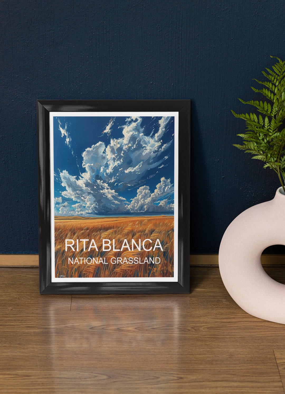 Rita Blanca National Grassland Travel Poster, Landscape Poster Art ...