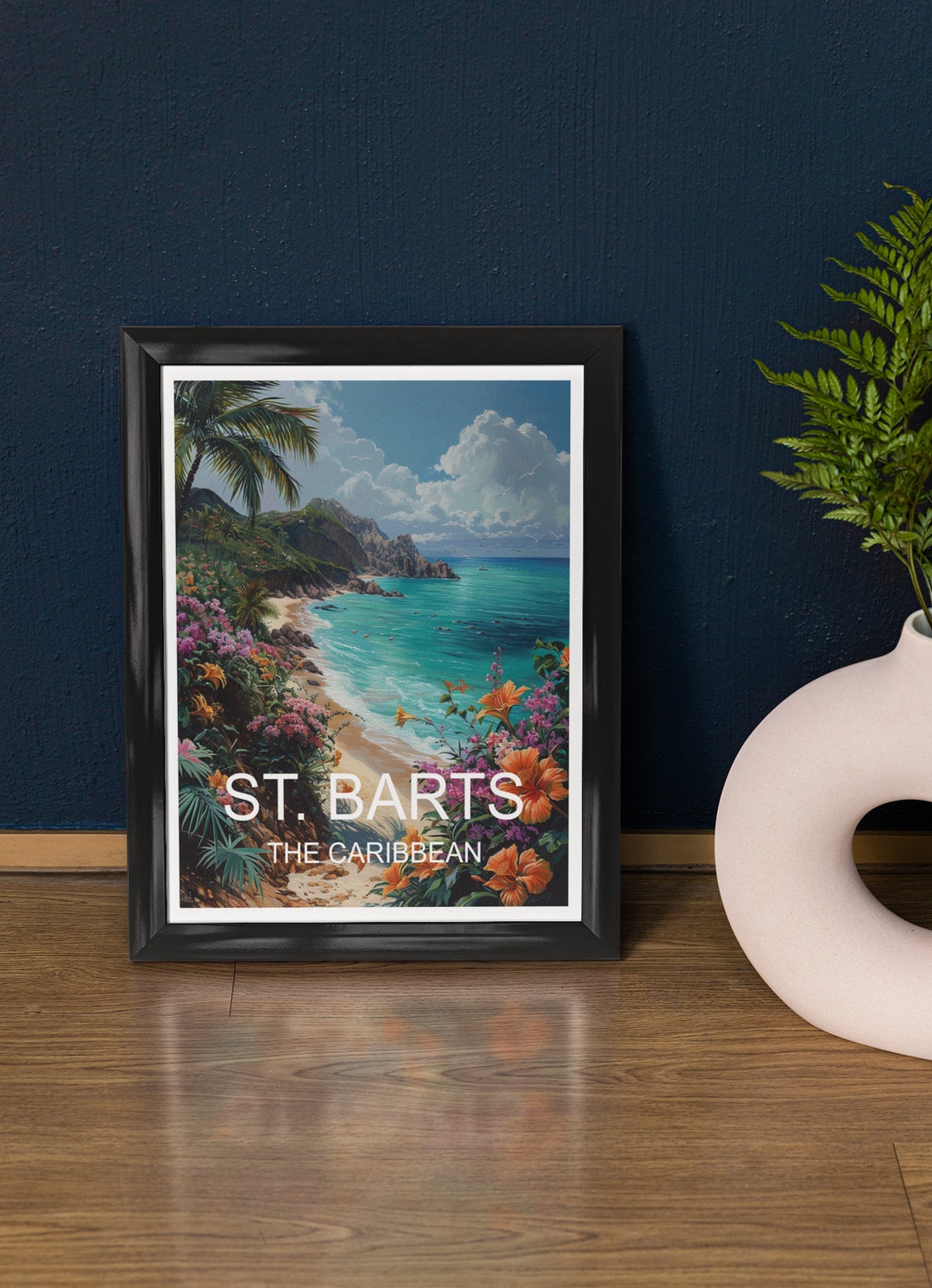 St. Barts Travel Poster, Landscape Poster Art, Travel Art Poster ...
