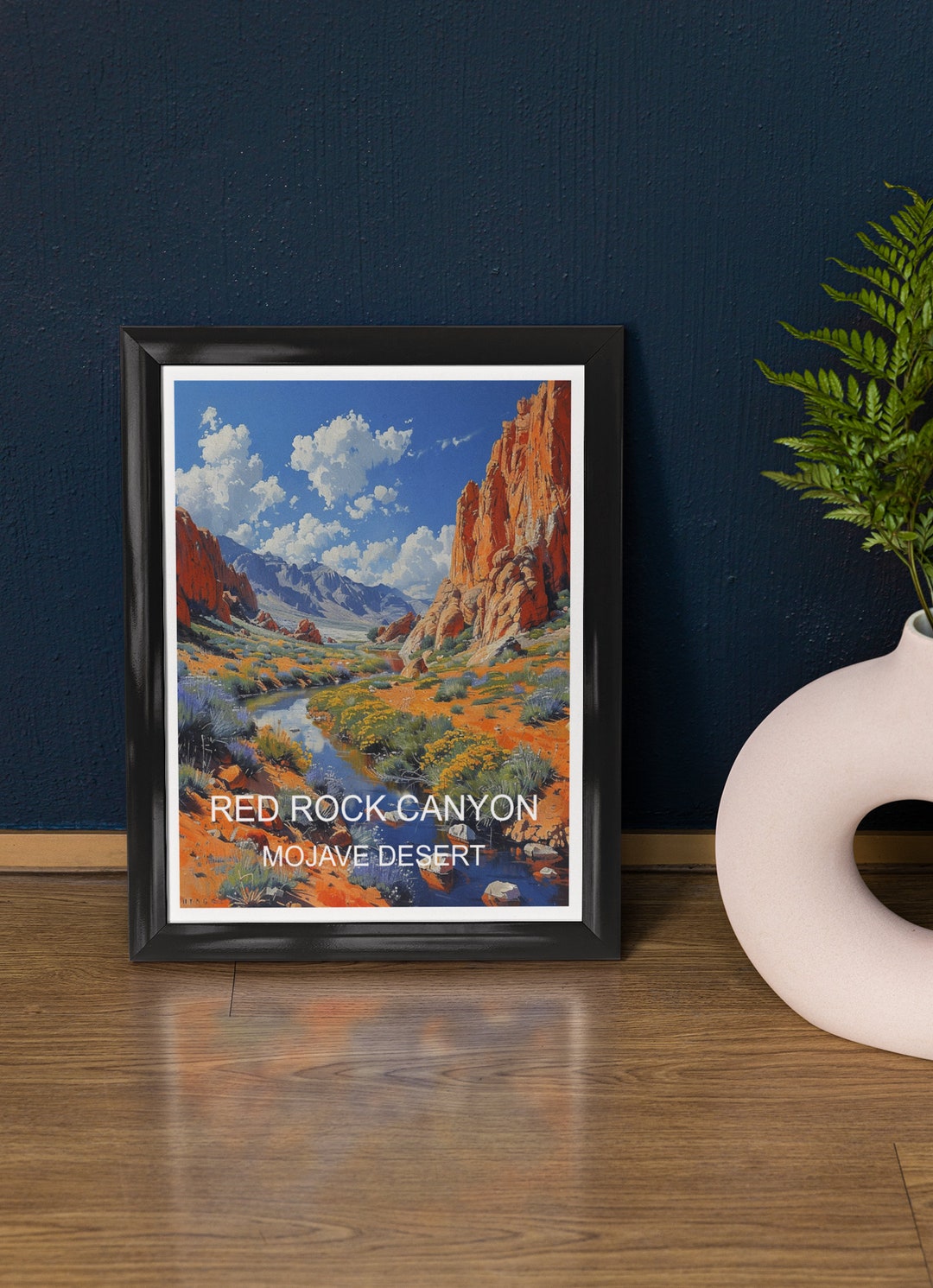 Red Rock Canyon Travel Poster, Landscape Poster Art, Travel Art, Travel ...