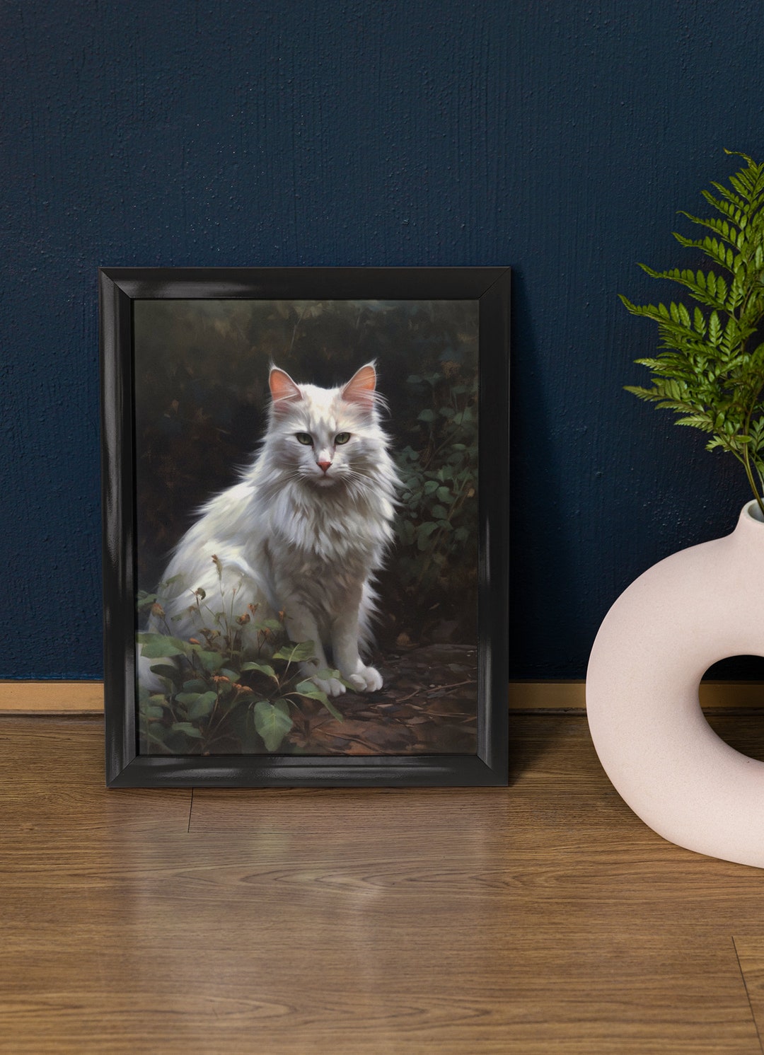 Turkish Angora Cat Art Print, Cat Wall Art, Cat Artwork, Animal ...