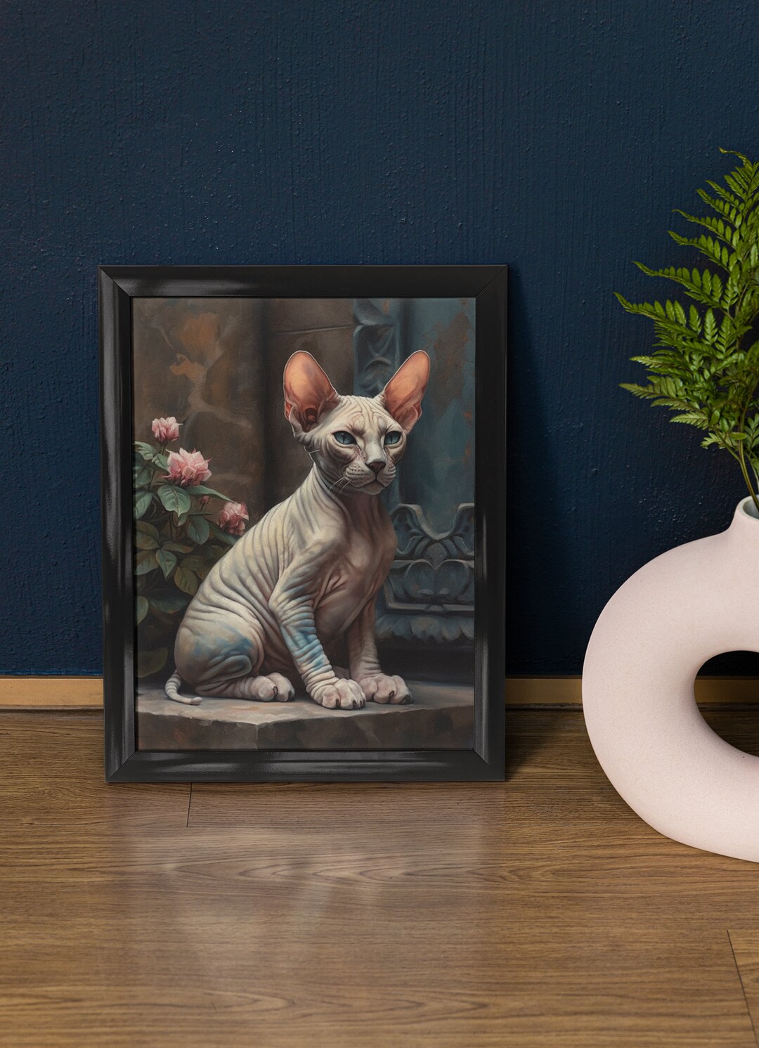 Sphynx Cat Art Print, Cat Wall Art, Cat Artwork, Animal Painting ...
