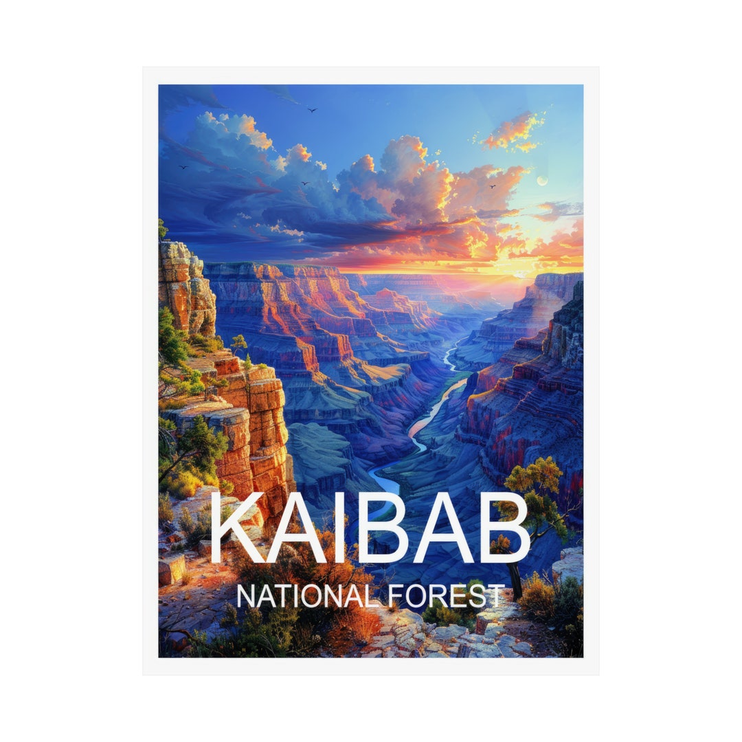 Kaibab National Forest Travel Poster, Landscape Poster Art, Travel Art ...