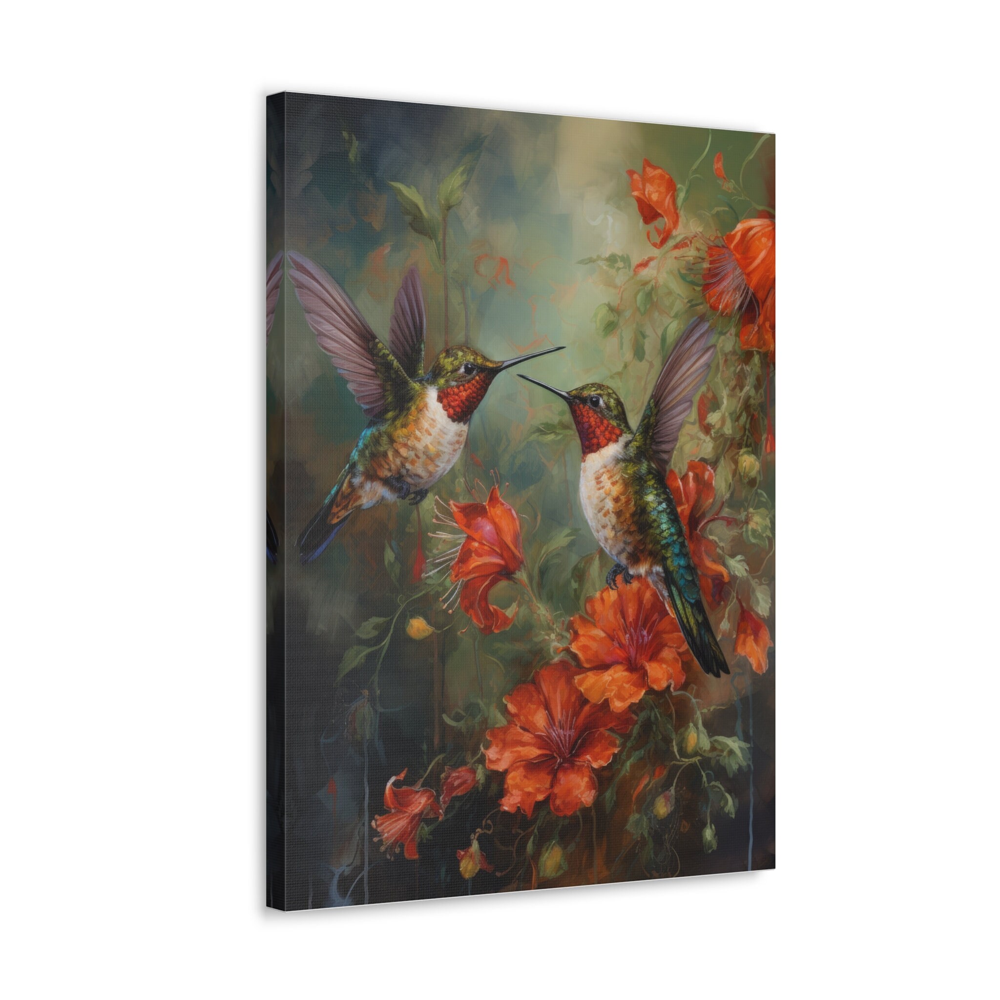 Hummingbird Canvas Art Print, Bird Painting, Bird Wall Art, Bird ...