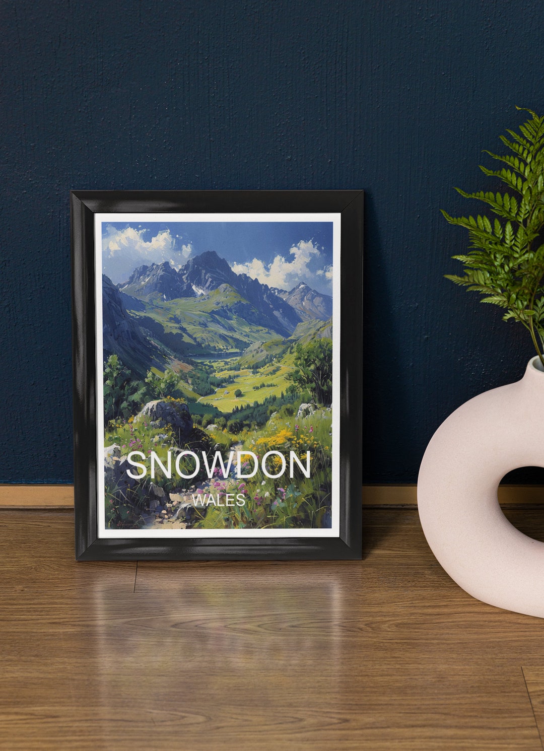 Snowdon Wales Travel Poster, Landscape Poster Art, Travel Art, Travel ...