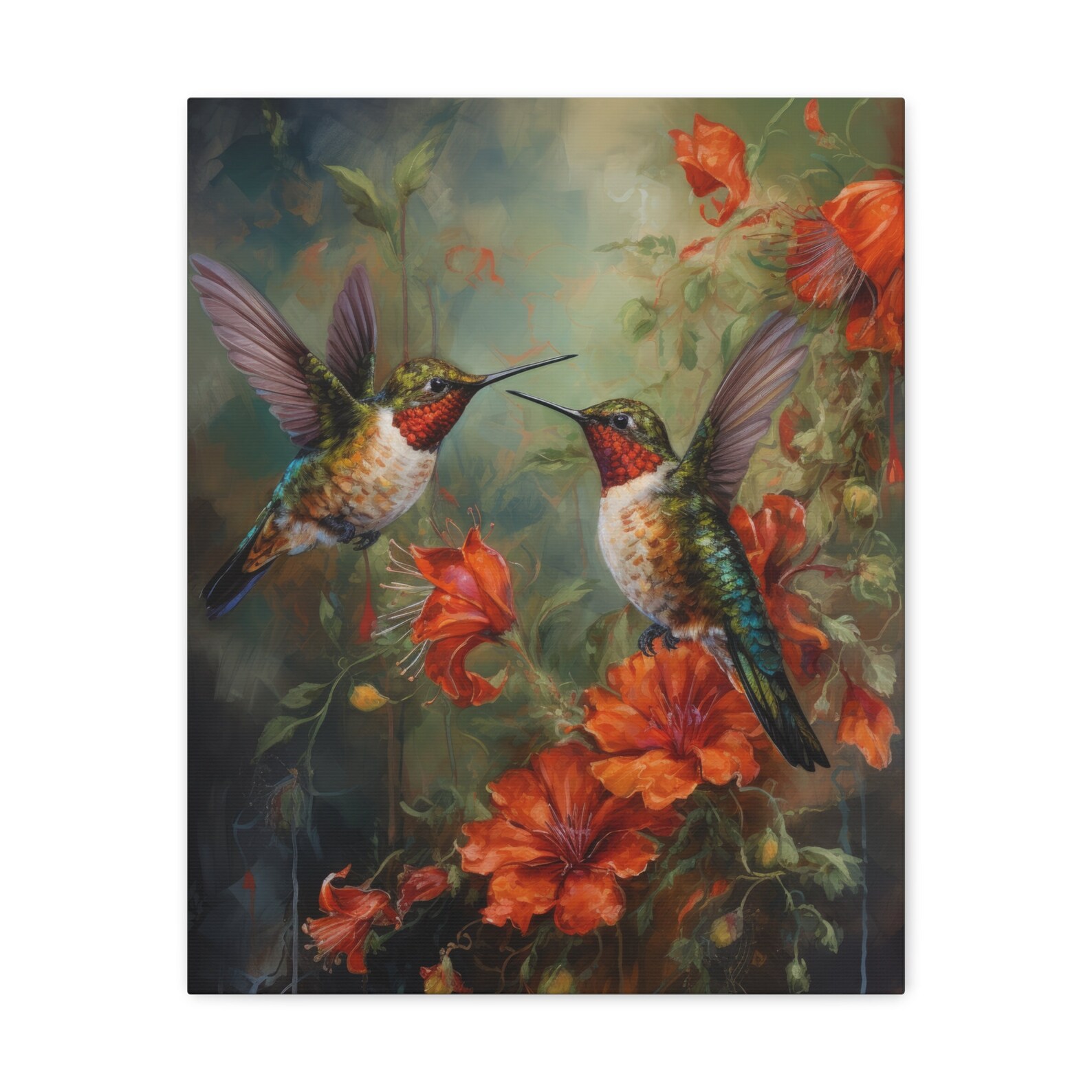 Hummingbird Canvas Art Print, Bird Painting, Bird Wall Art, Bird ...