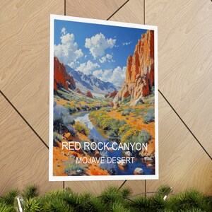 Red Rock Canyon Travel Poster, Landscape Poster Art, Travel Art, Travel ...
