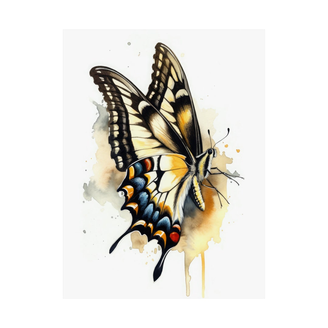 Swallowtail Butterfly Art Print, Butterfly Home Décor, Watercolor ...