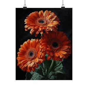 Gerbera Daisy Flower Art Print, Flower Painting, Flower Décor, Floral ...