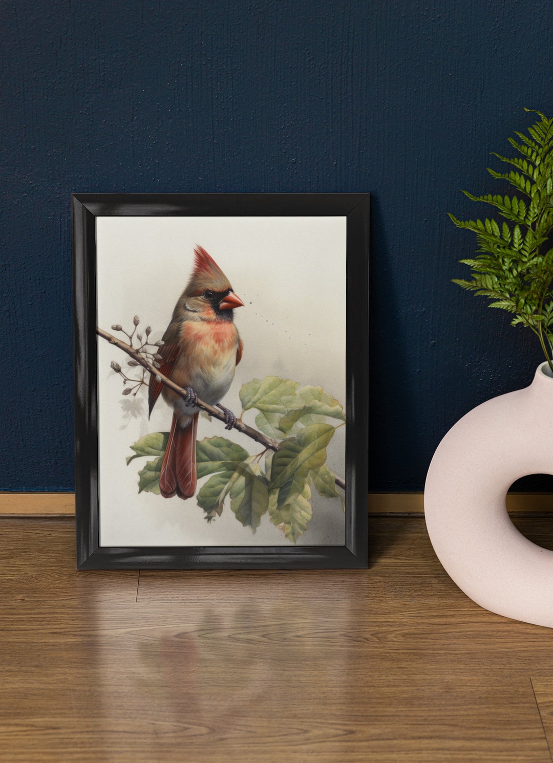 Female Red Cardinal Bird Art Print, Bird Painting, Bird Wall Art, Bird ...