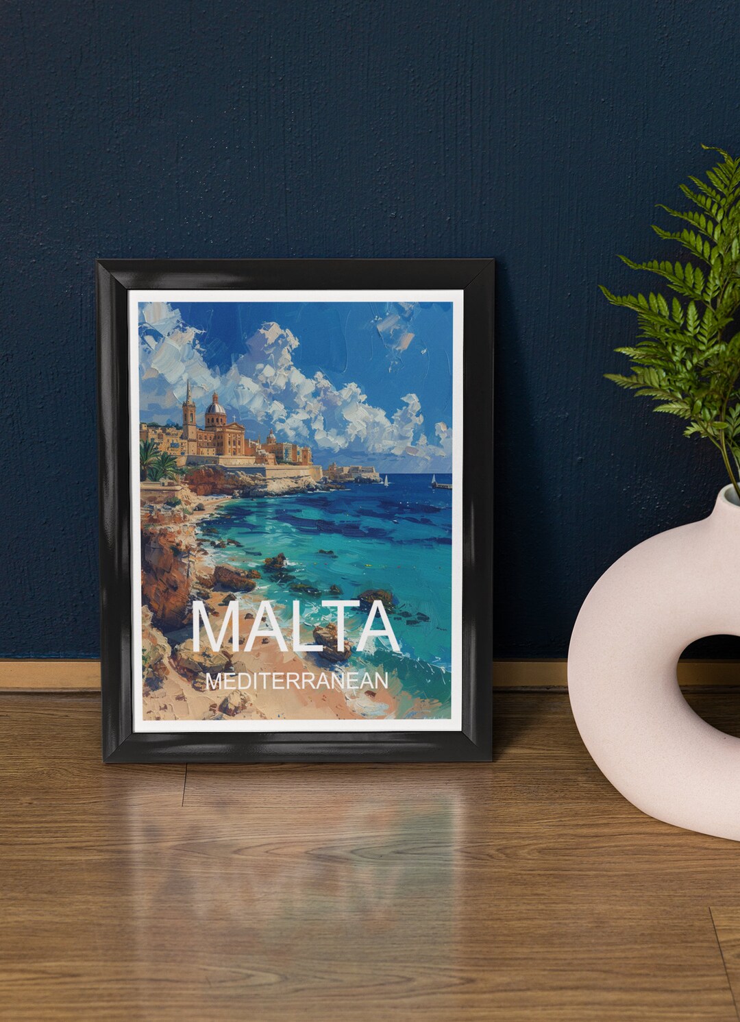 Malta Mediterranean Travel Poster, Landscape Poster Art, Travel Art ...