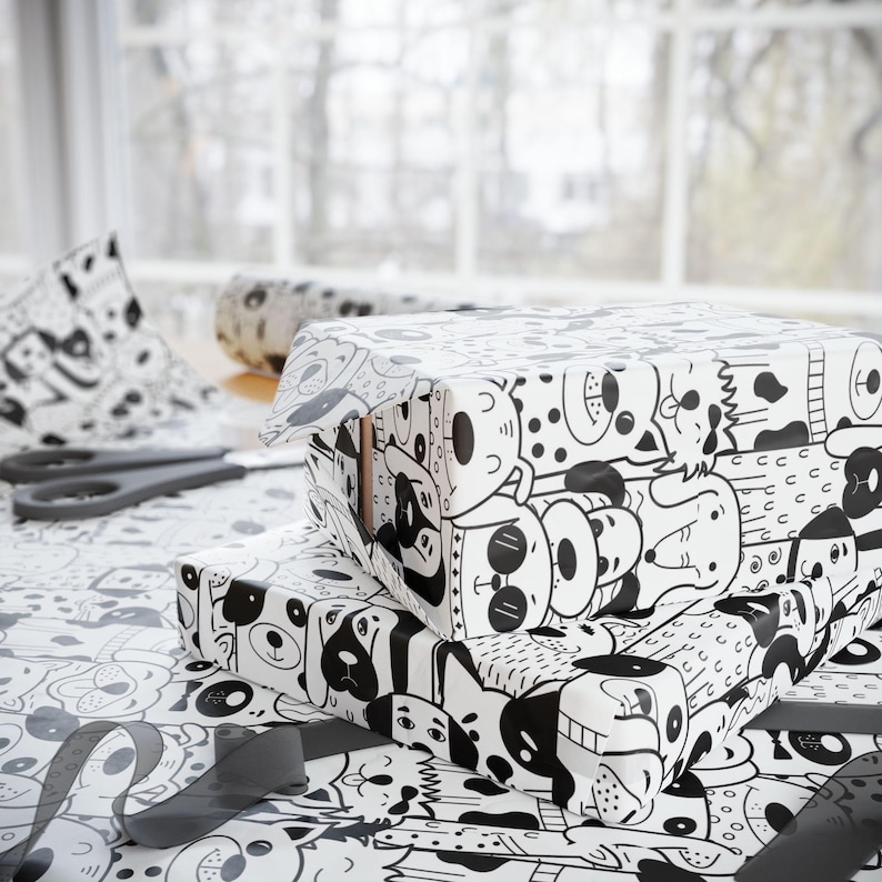 Dog Wrapping Paper Puppy Gift Birthday Pet Lover - Etsy