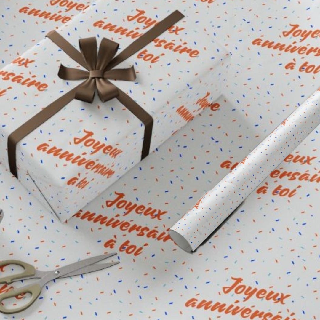 Joyeux Anniversaire Wrapping Paper: French Birthday Gift Wrap - Etsy