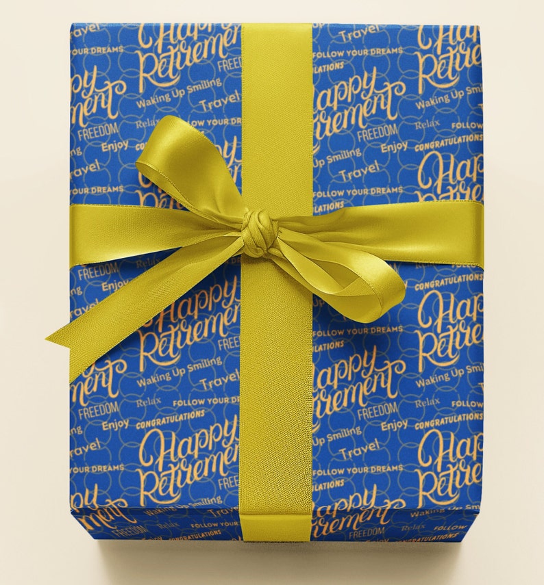Happy Retirement Wrapping Paper Retirement Gift Wrap Postive Quotes for ...