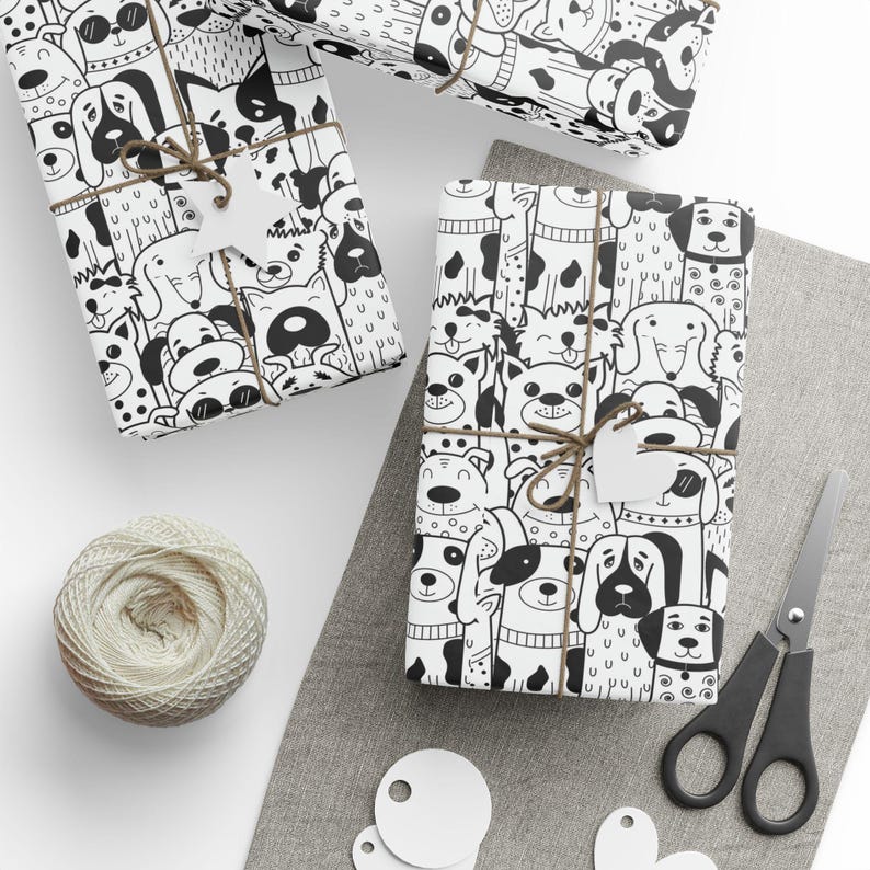 Dog Wrapping Paper Puppy Gift Birthday Pet Lover - Etsy