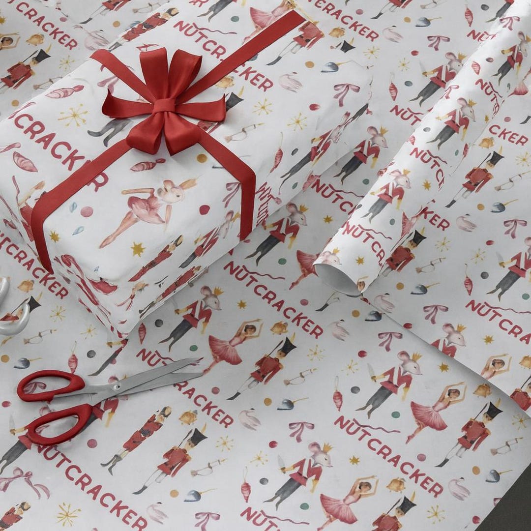 Nutcracker Christmas Wrapping Paper Ballet Nutcracker Gift Wrap Holiday ...