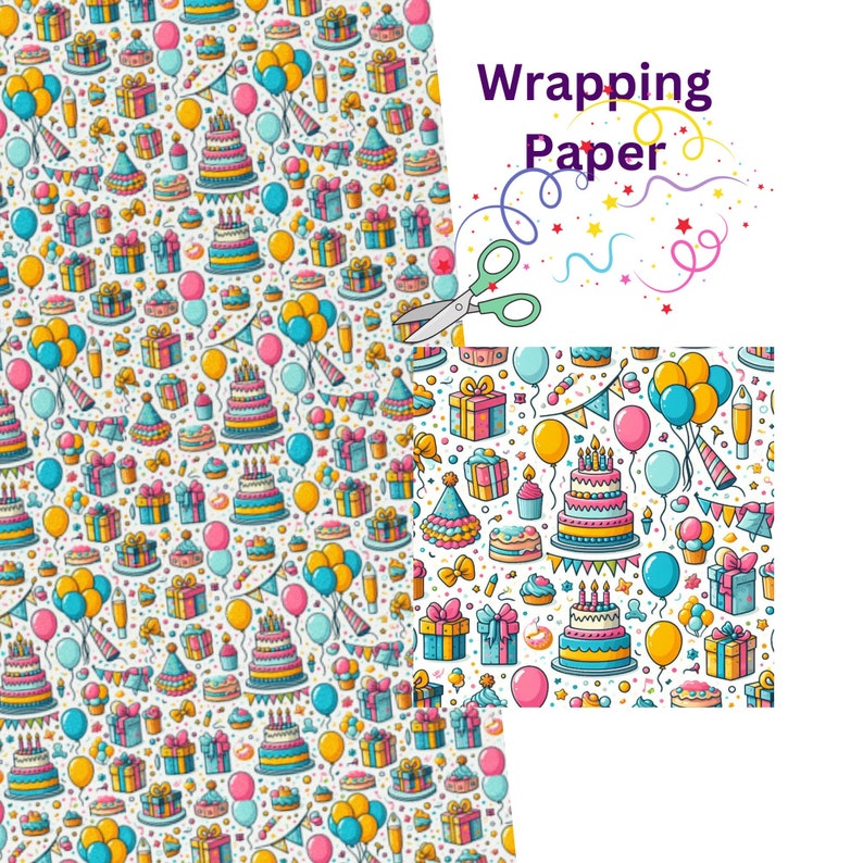 Happy Birthday Wrapping Paper, Happy Birthday Gift Wrap - Etsy