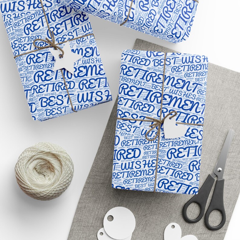 Best Wishes on Your Retirement Wrapping Paper Retired Gift Wrap ...