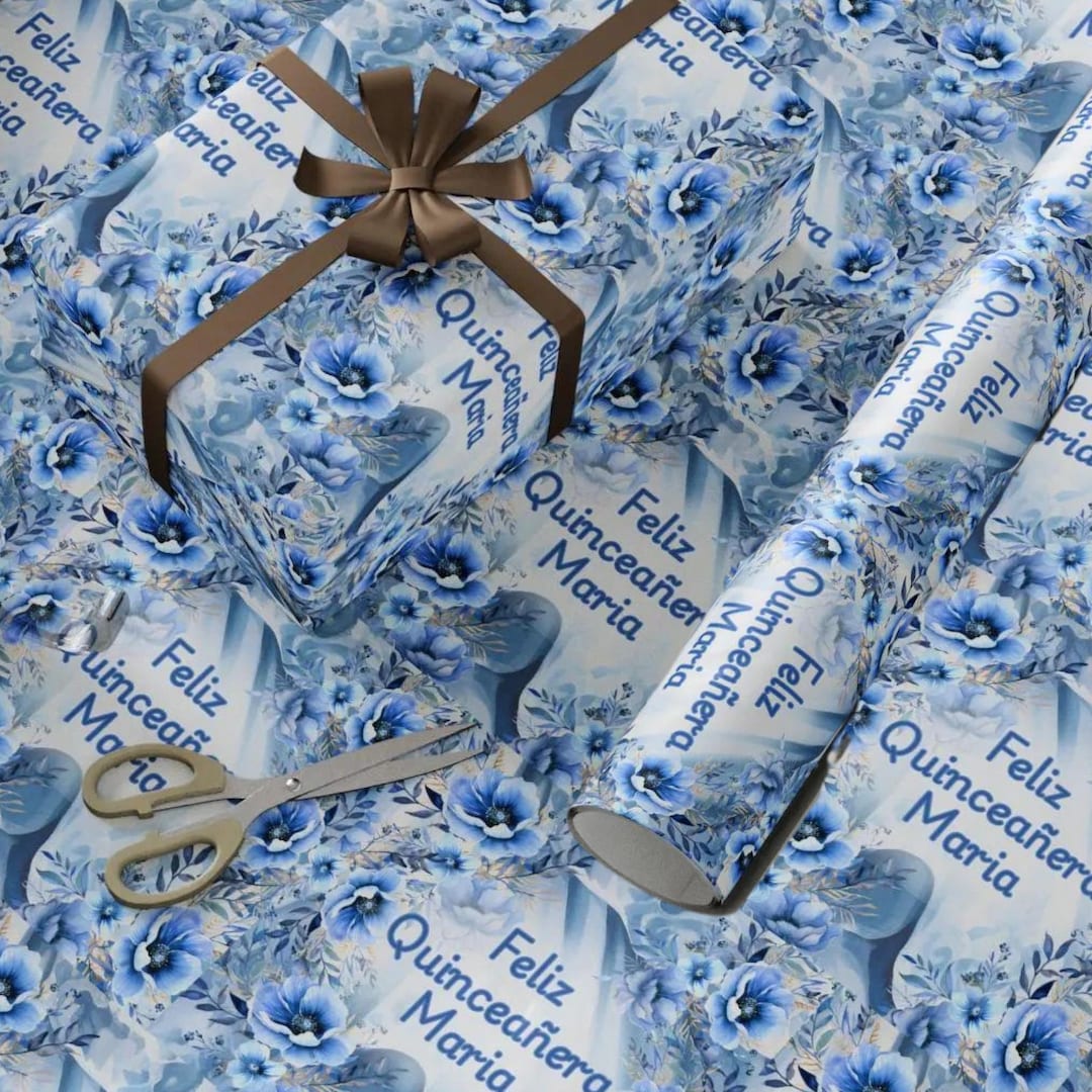 Custom Quinceañera Wrapping Paper Spanish 15th Birthday Gift Wrap ...