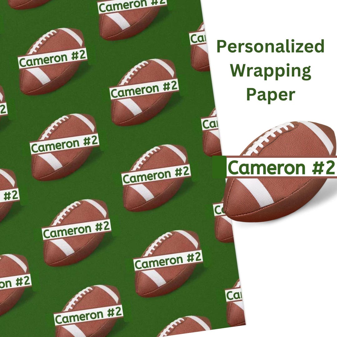 Personalized Football Wrapping Paper Split Football Custom With Name ...