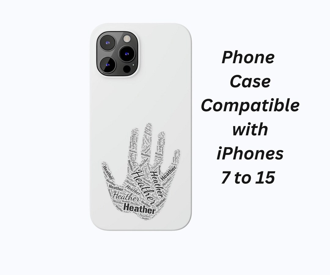 Handprint With Collage Name Inside Hand Phone Case, Custom Name Inside ...