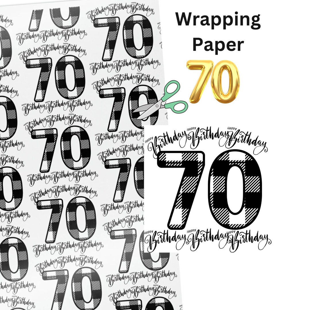 70th Birthday Wrapping Paper, 70th Birthday Gift Wrap - Etsy