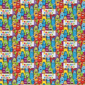 Monster Wrapping Paper Happy Birthday Monster Gift Wrap for Children ...