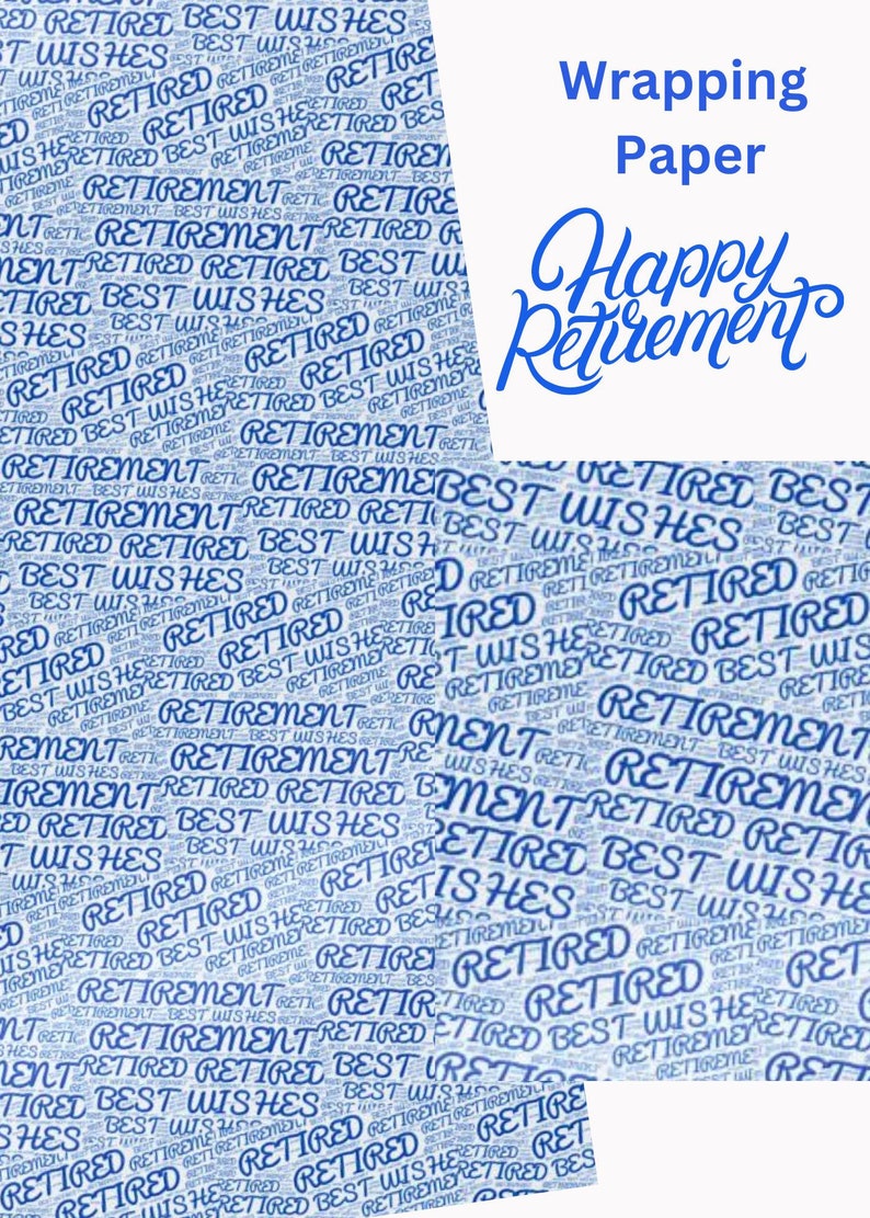 Best Wishes on Your Retirement Wrapping Paper Retired Gift Wrap ...